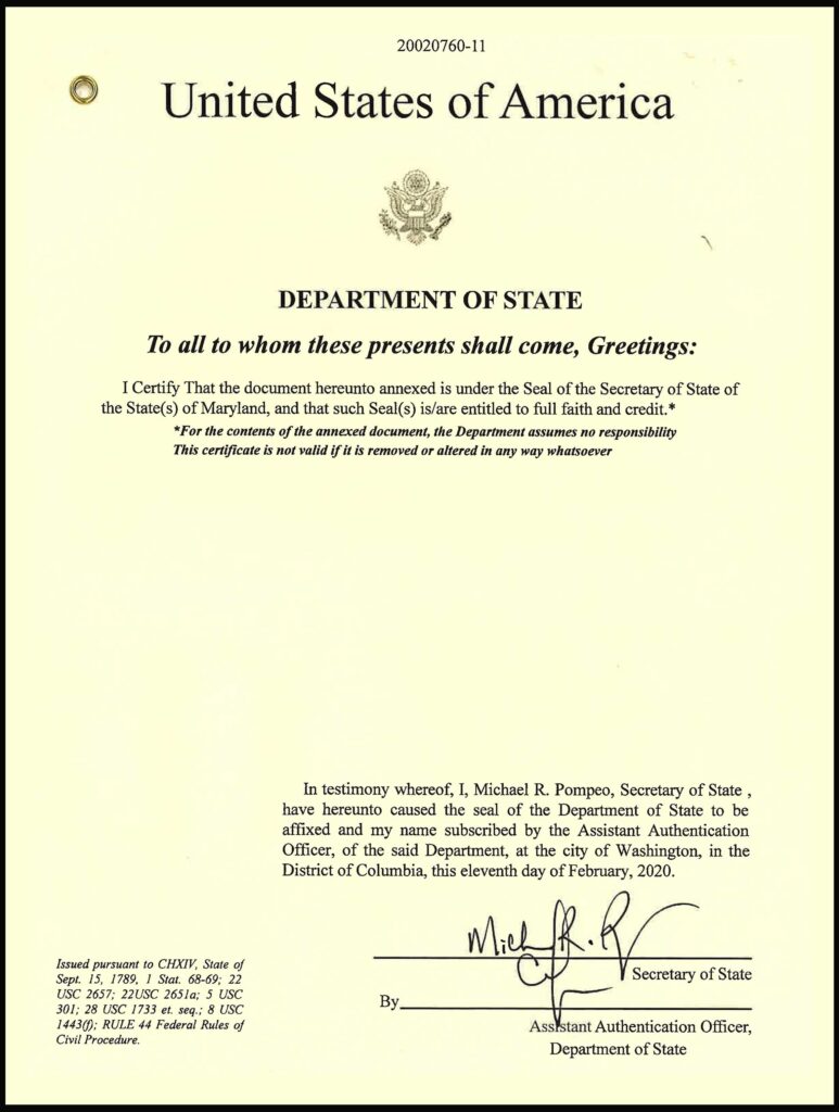 Embassy Legalization Services | Washington Consular Services